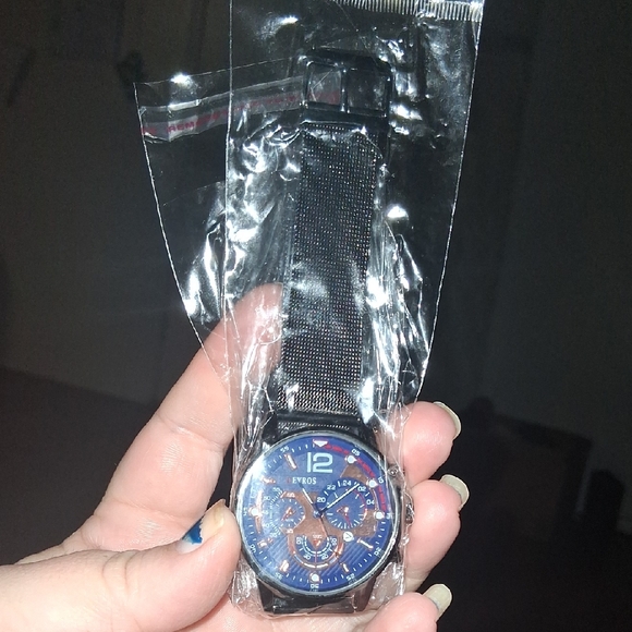eyros | Accessories | Mens Black And Blue Watch | Poshmark